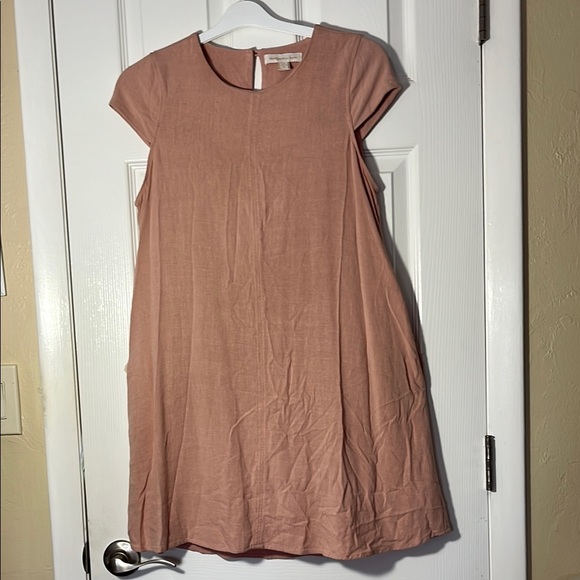 Monteau | Dresses | Monteau Pink Babydoll Dress Boho Lagenlook Pockets ...